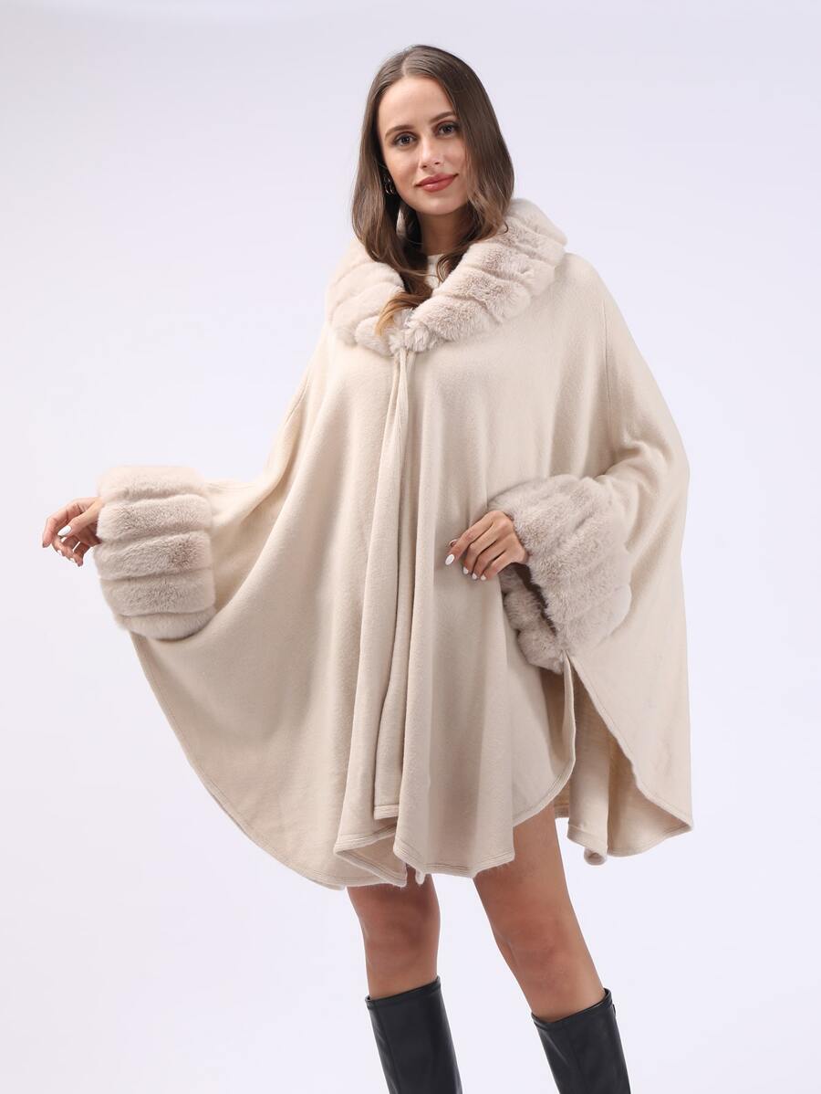 Fuzzy Trim Shawl | SHEIN USA