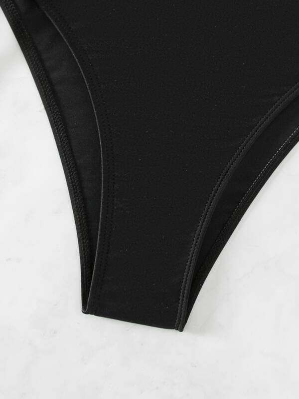 Cut Out Drawstring Side One Piece Swimsuit Shein Usa