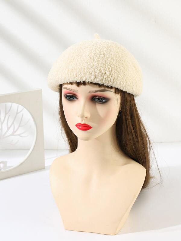 Boina unicolor de peluche | Moda de Mujer | SHEIN México