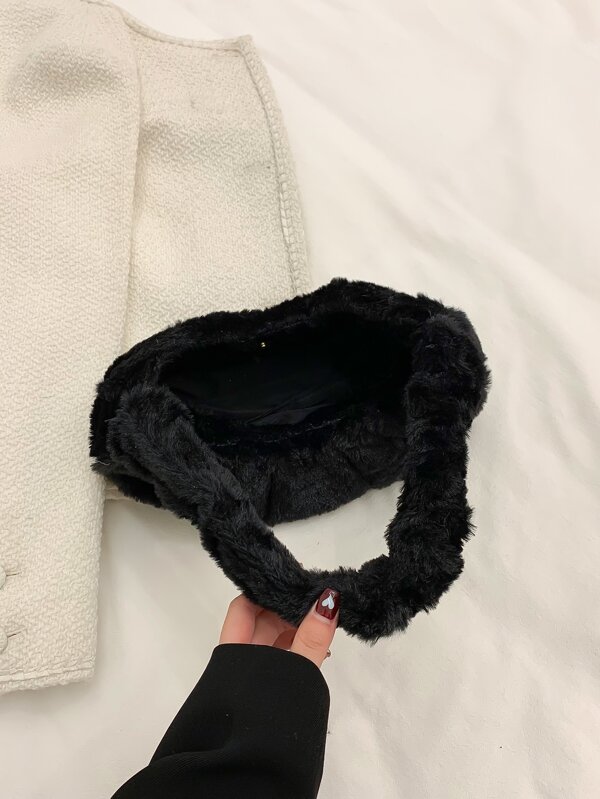 Minimalist Fluffy Ruched Bag | SHEIN USA