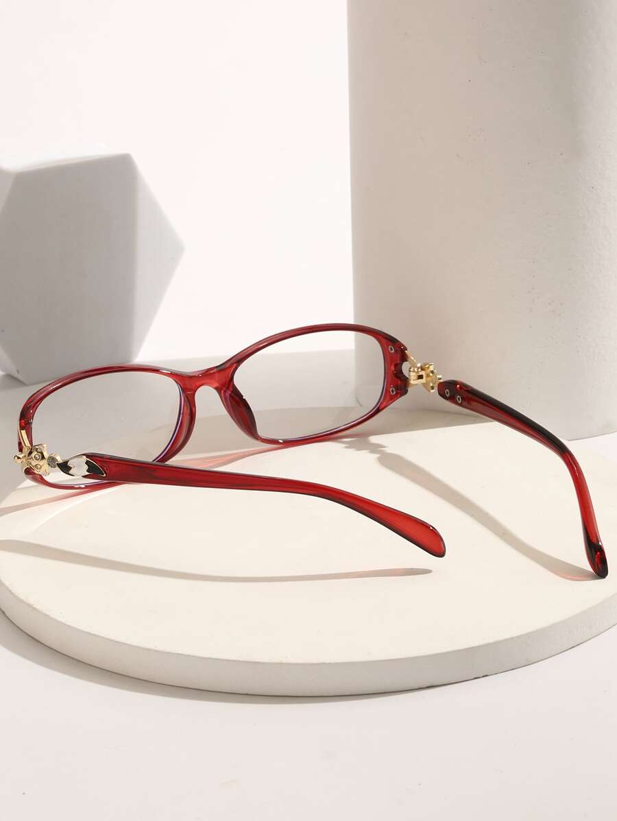 Rhinestone Animal Head Decor Square Frame Eyeglasses | SHEIN UK