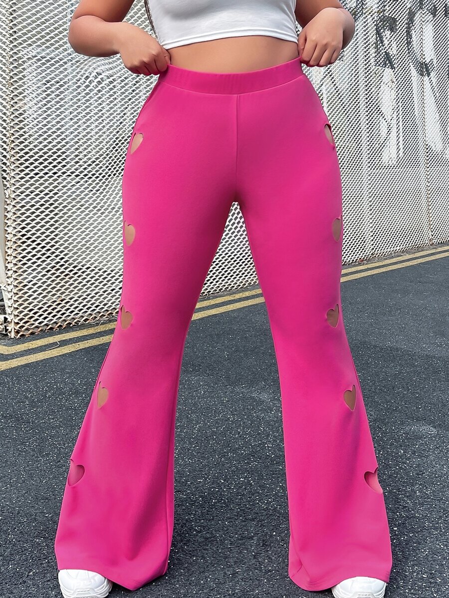 SHEIN EZwear Plus Cut Out Flare Leg Pants | SHEIN USA
