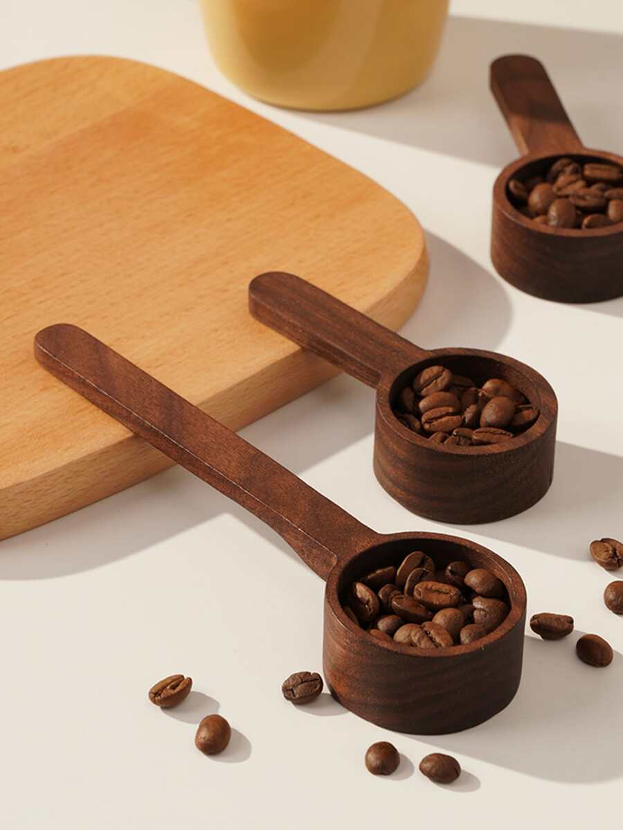1pc Wooden Coffee Spoon, Boho Wood Coffee Bean Measuring Cup For ...