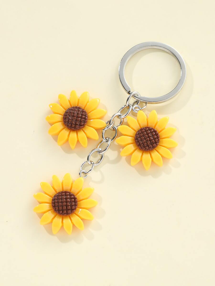 Sunflower Charm Keychain | SHEIN USA