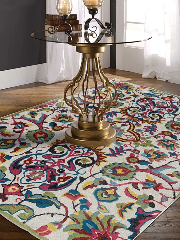 Floral Pattern Rug | SHEIN UK