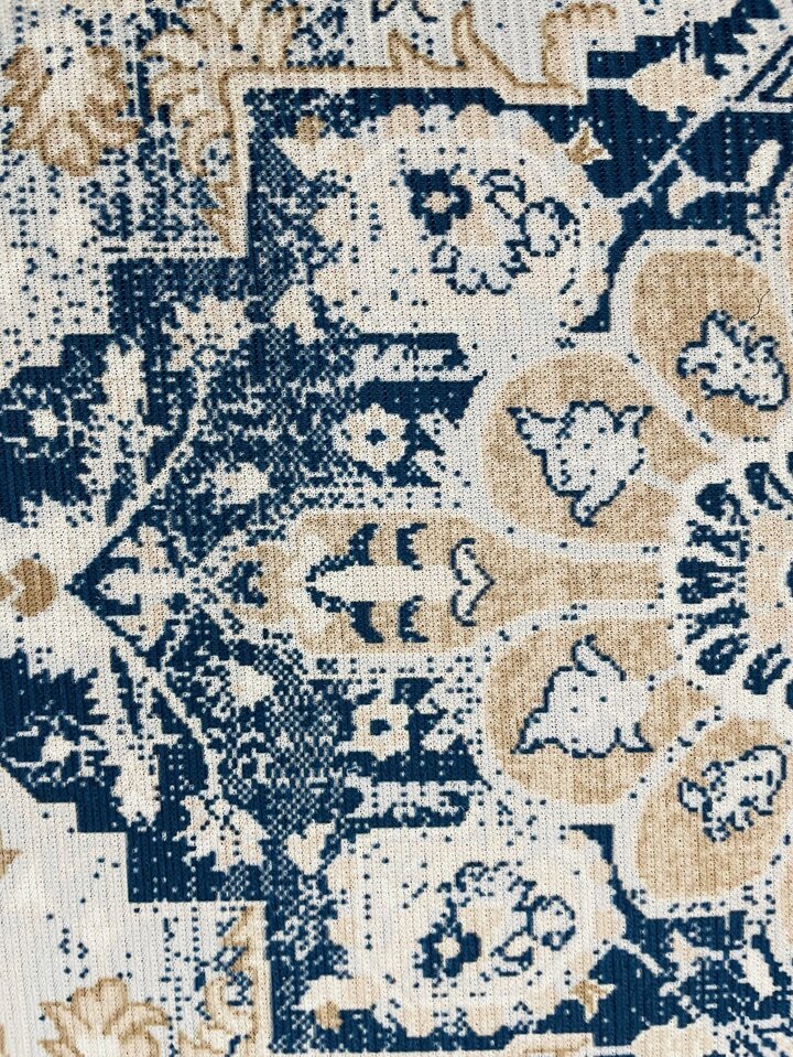 1pc Geo Print Rug,Vintage Polyester Washable Floor Carpet For Home ...