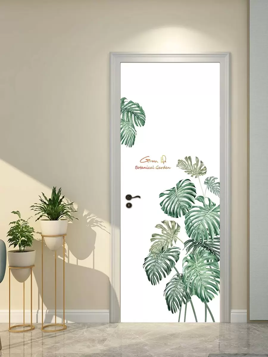 Leaf Pattern Door Sticker | SHEIN USA