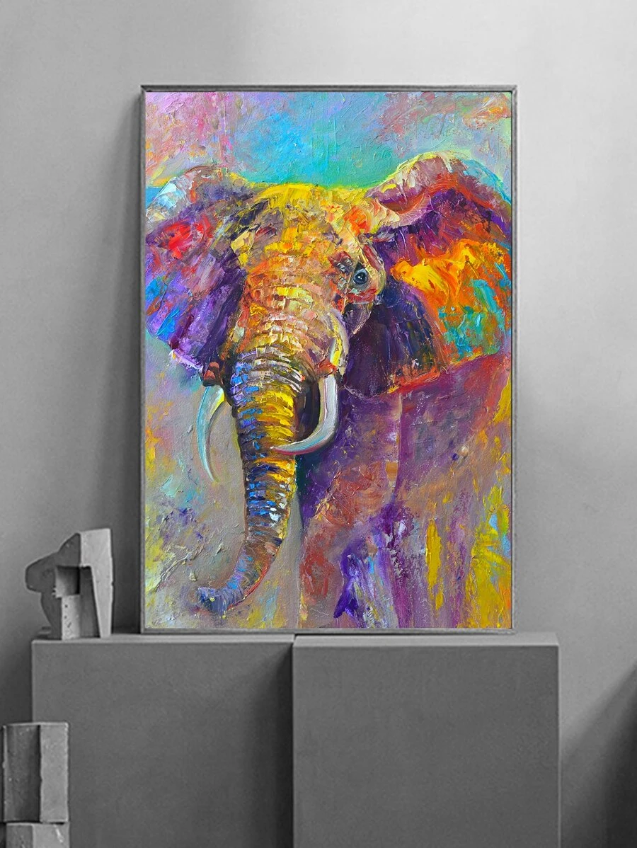 1 Piece, Animals Painted Elephant Posters, Used For Artistic Decoration ...