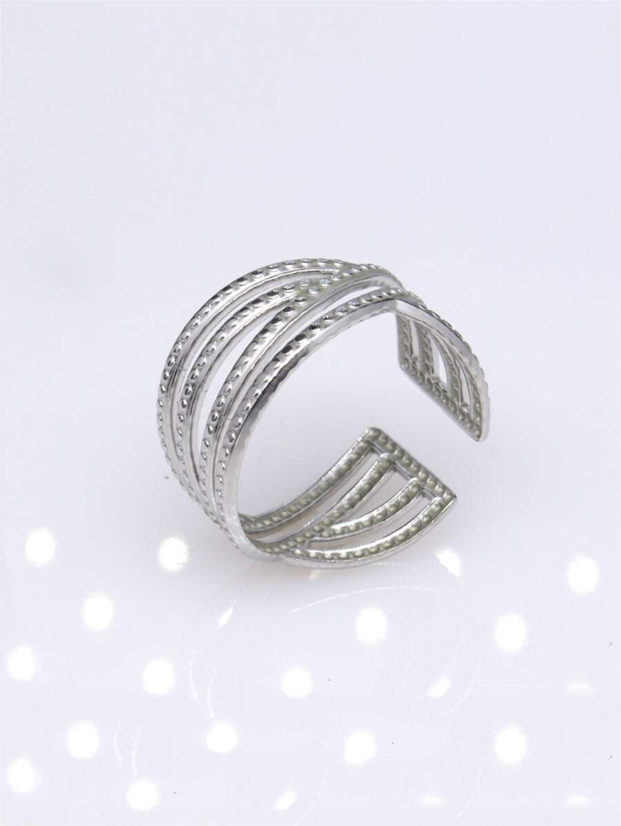Hollow Out Textured Cuff Ring | SHEIN USA