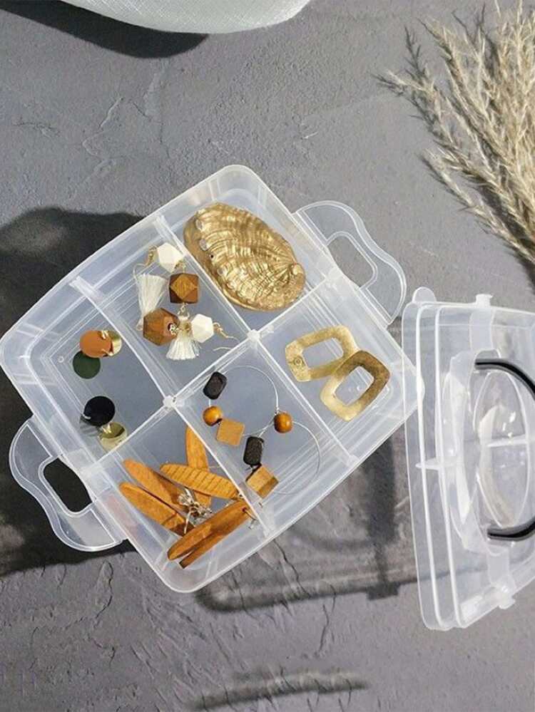 1pc 3-Tier 18-grid Transparent Adjustable Stackable Compartment Slot ...