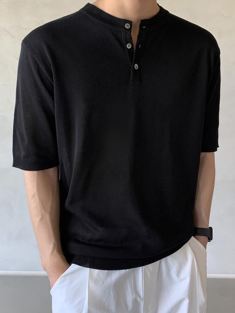 DAZY Men Quarter Button Tee | SHEIN USA