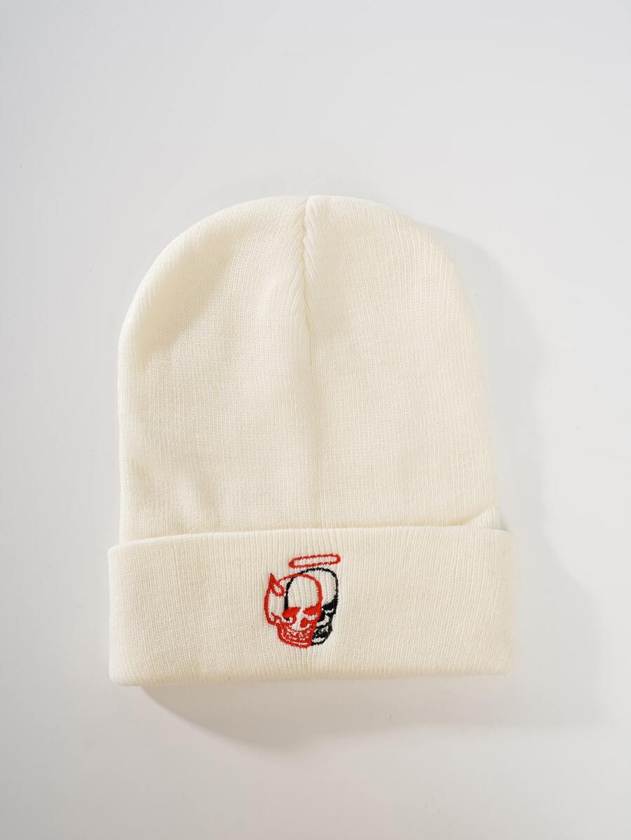 Skull Embroidered Cuff Beanie | SHEIN USA