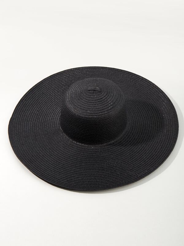 Solid Wide Brim Straw Hat | SHEIN USA