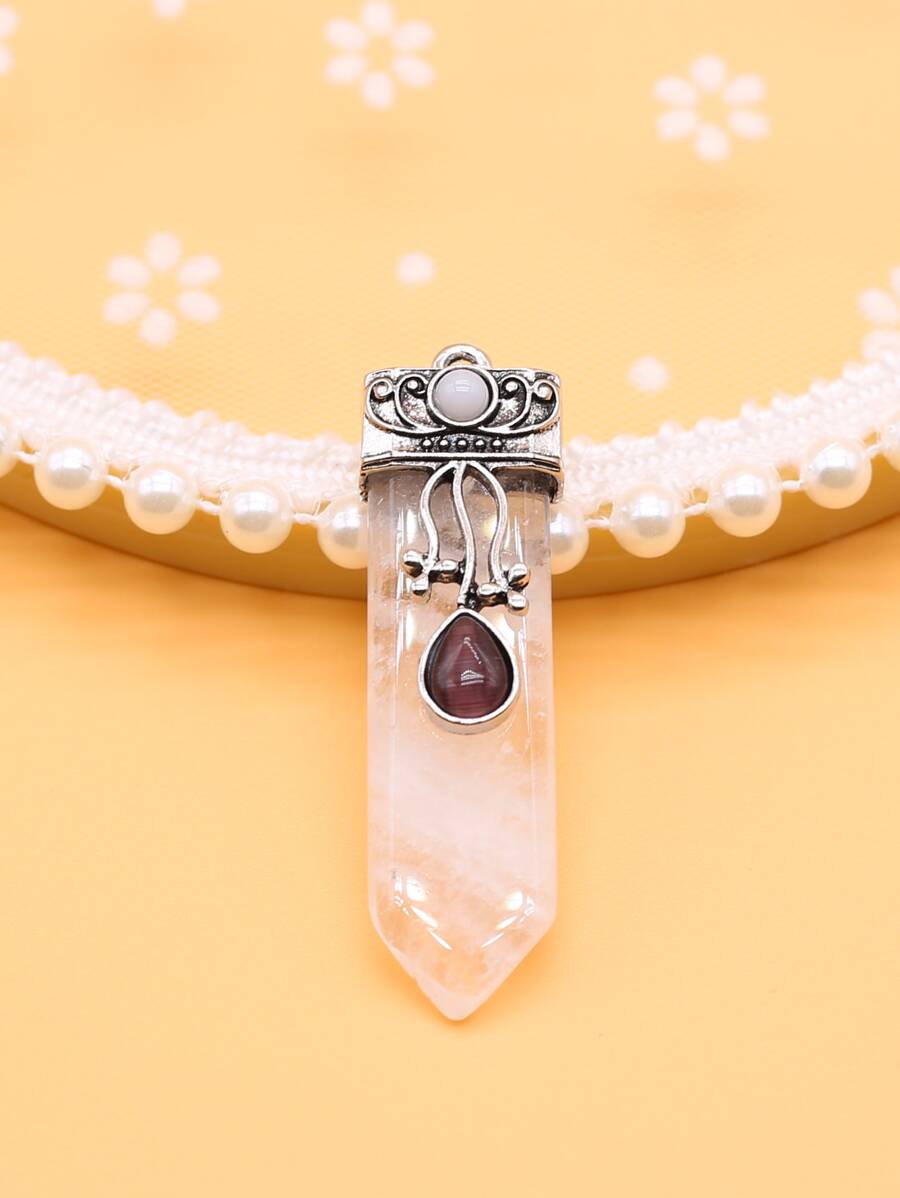 Water-drop Detail Stone DIY Pendant | SHEIN USA