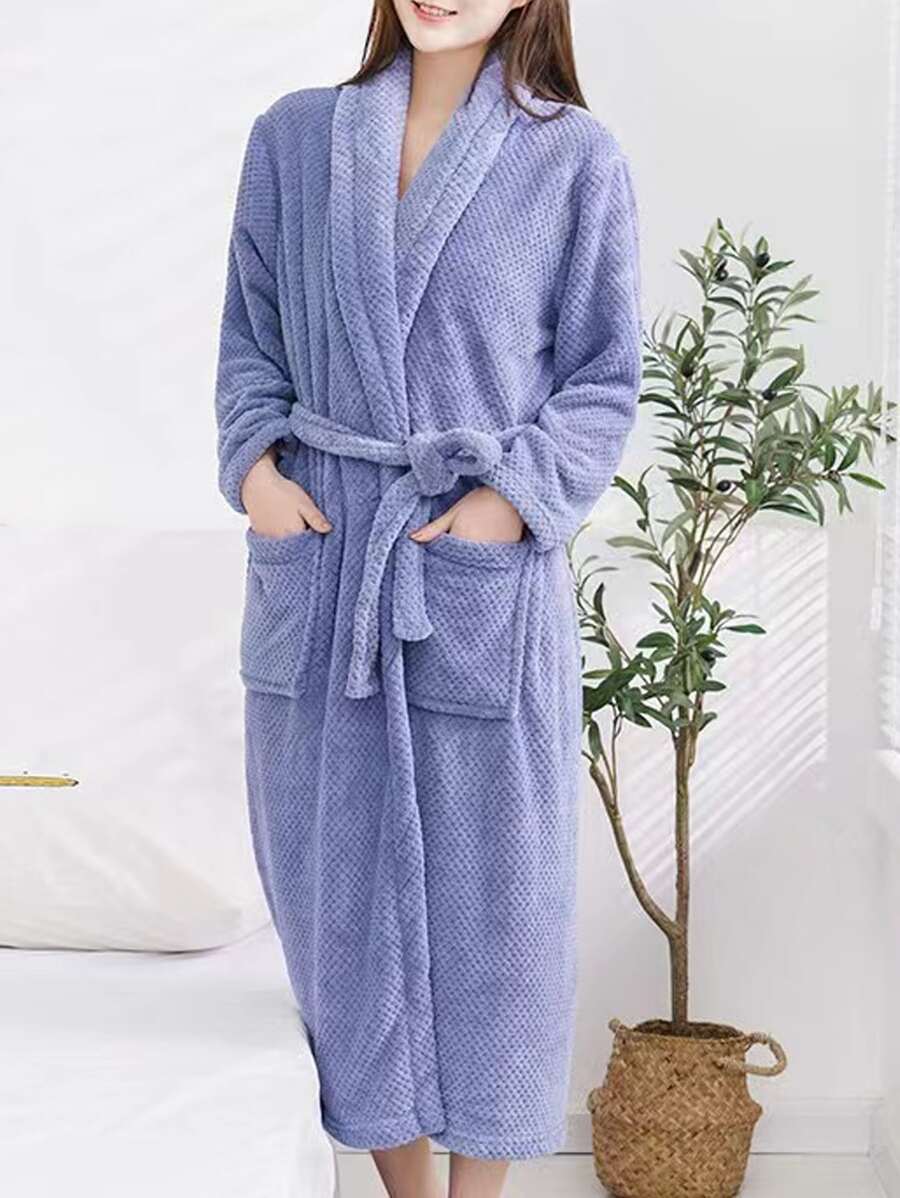 1pc Solid Color Bathrobe | SHEIN USA