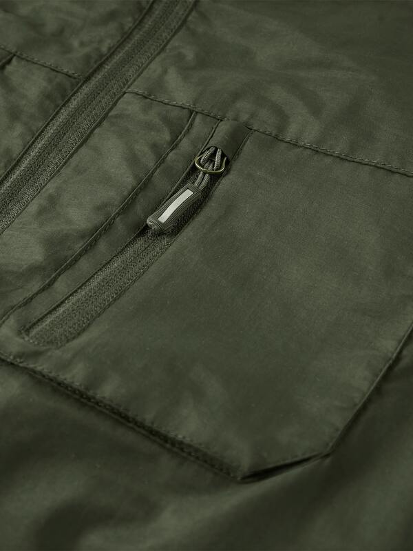 Manfinity LEGND Men Letter Patched Detail Flap Pocket Vest Jacket ...