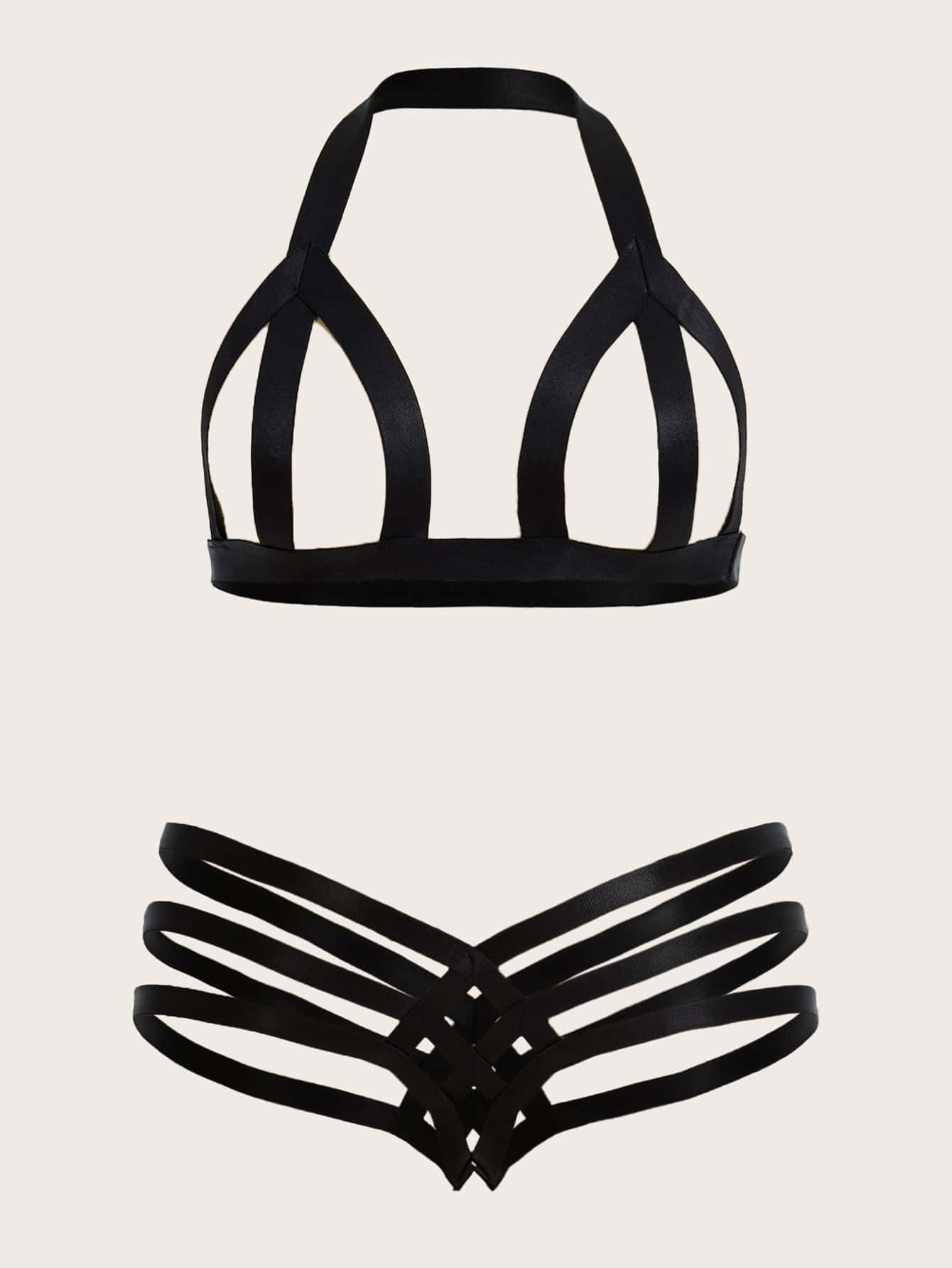 Plus Studded Cut-out Lingerie Set | SHEIN USA