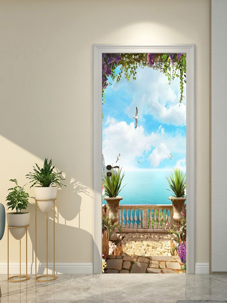 1pc Landscape Pattern Door Sticker | SHEIN USA