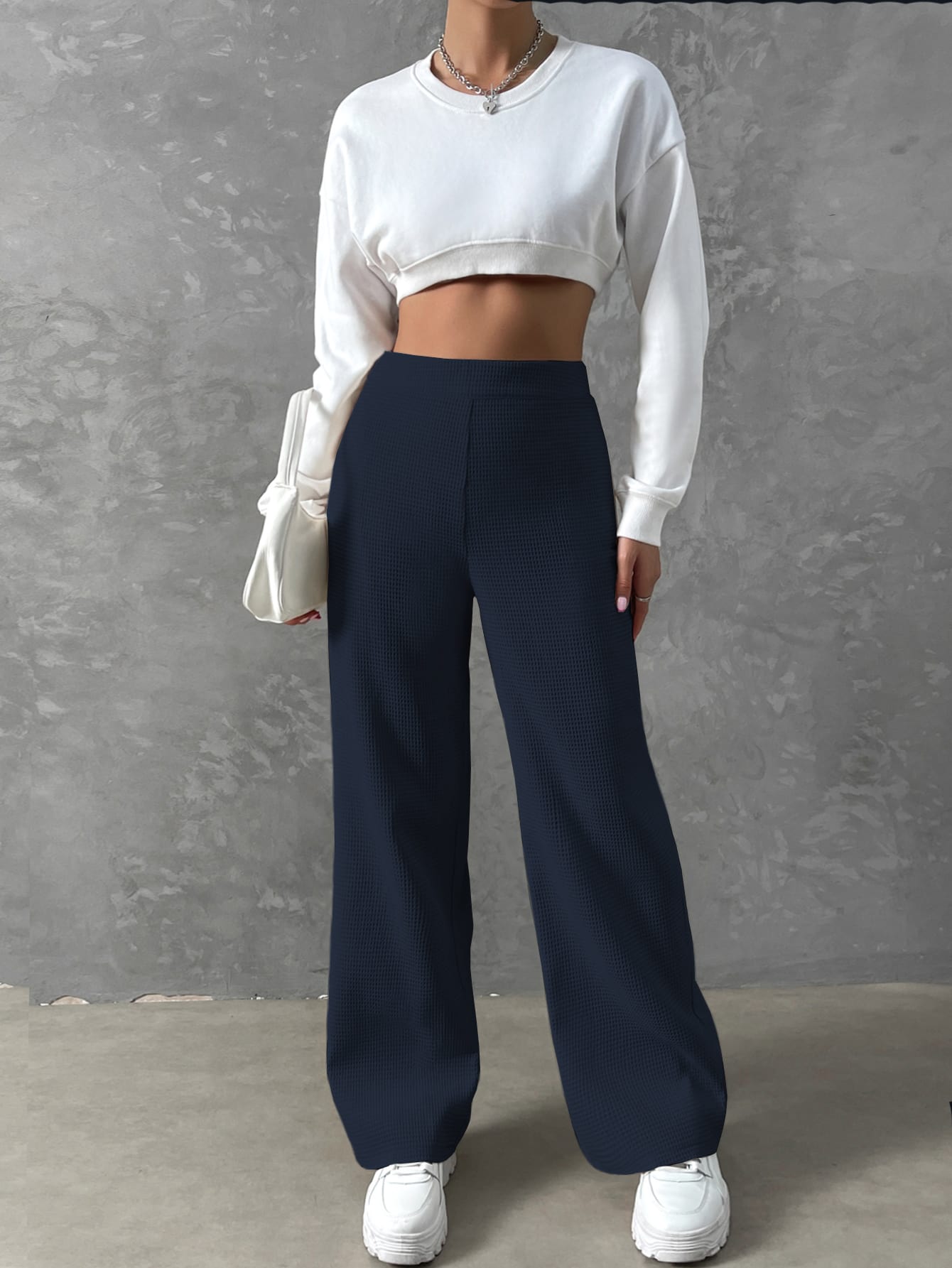 Shein Essnce Hose Mit Weiten Beinen Hoher Taille Aktuelle Trends