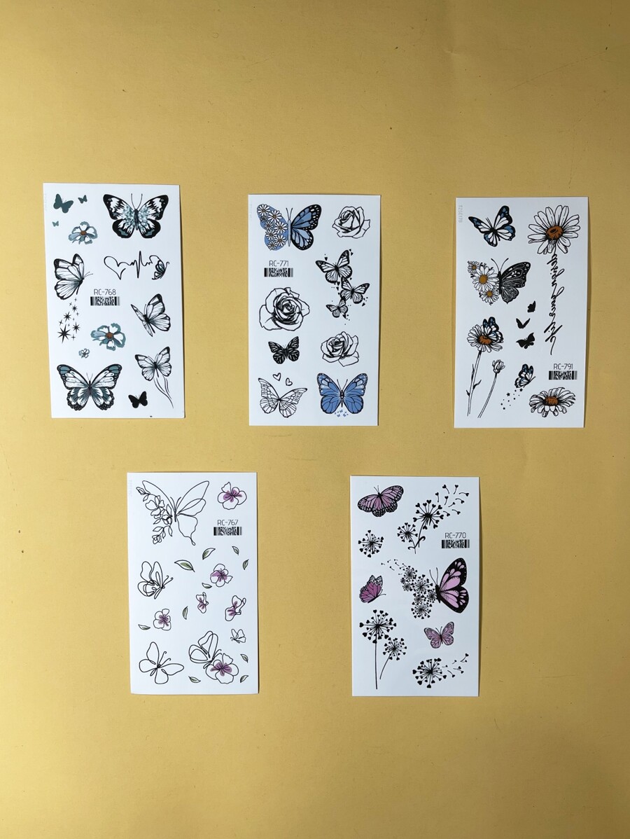 5pcs Waterproof And Temporary Tattoo Stickers | SHEIN UK