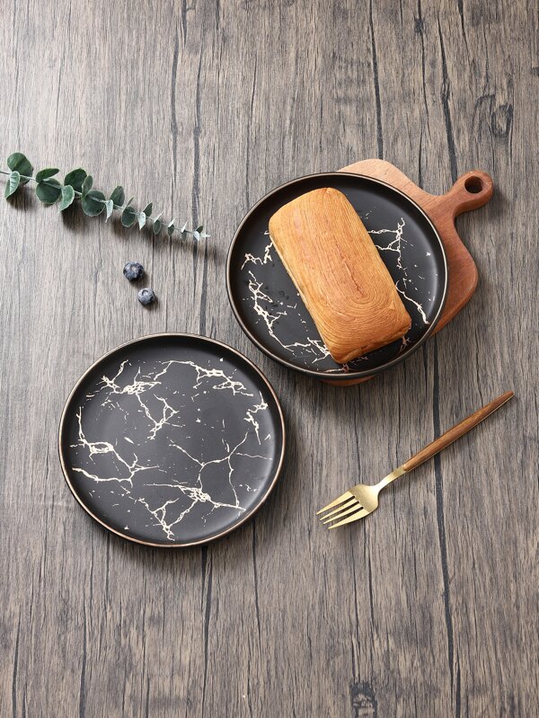 1pc Marble Pattern Plate | SHEIN USA