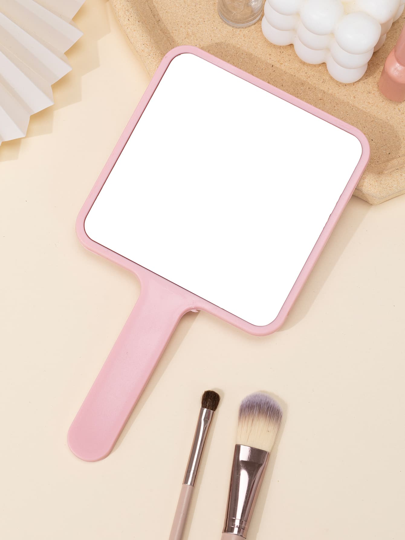 Large Hand Mirror, 1pc Square Salon Barber Hairdressing Handheld Makeup ...