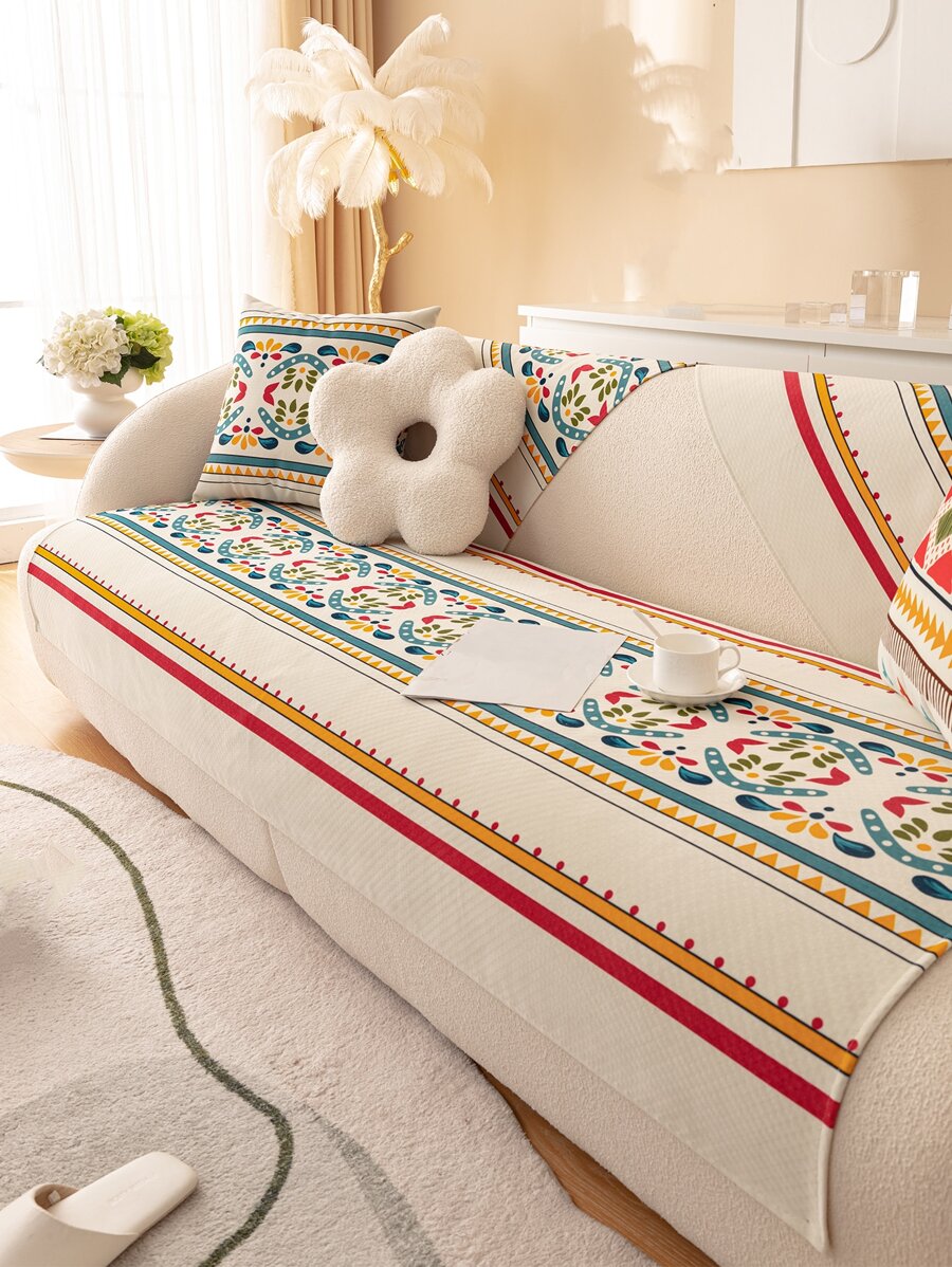 1pc Color Block Sofa Towel | SHEIN USA