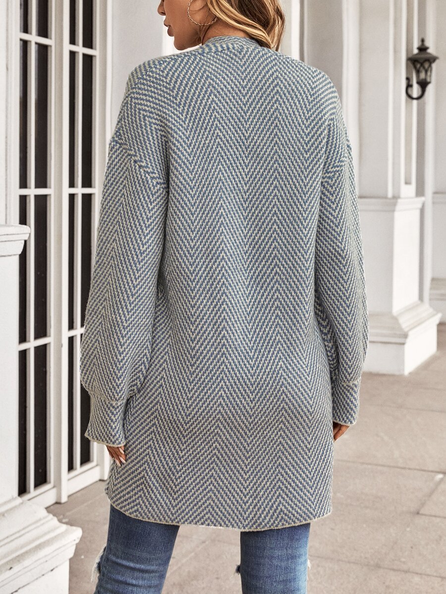 SHEIN LUNE Plus Size Women's Autumn Winter Herringbone Jacquard Lantern ...