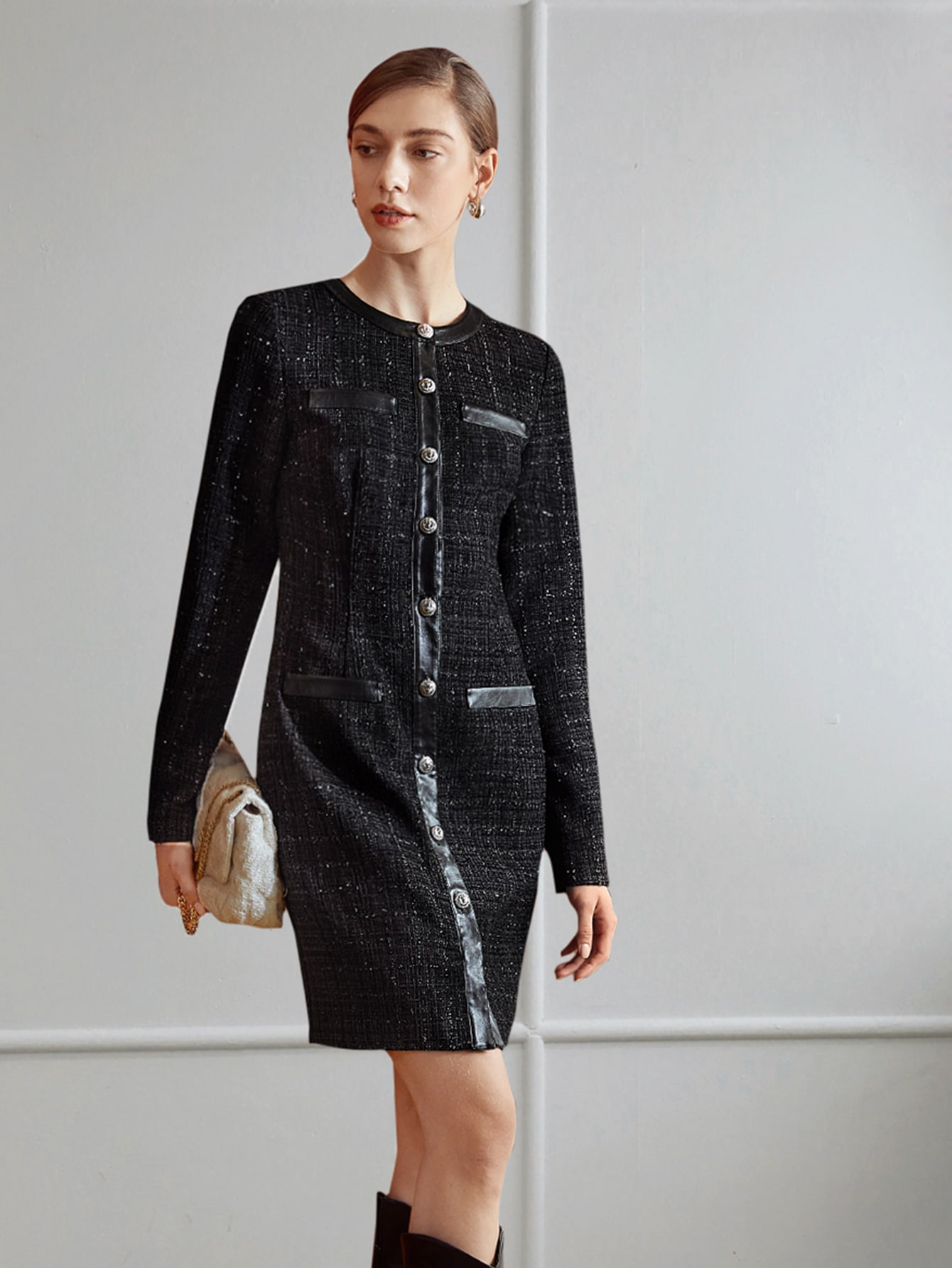 MOTF PREMIUM TWEED FITTED FORMAL DRESS | SHEIN USA