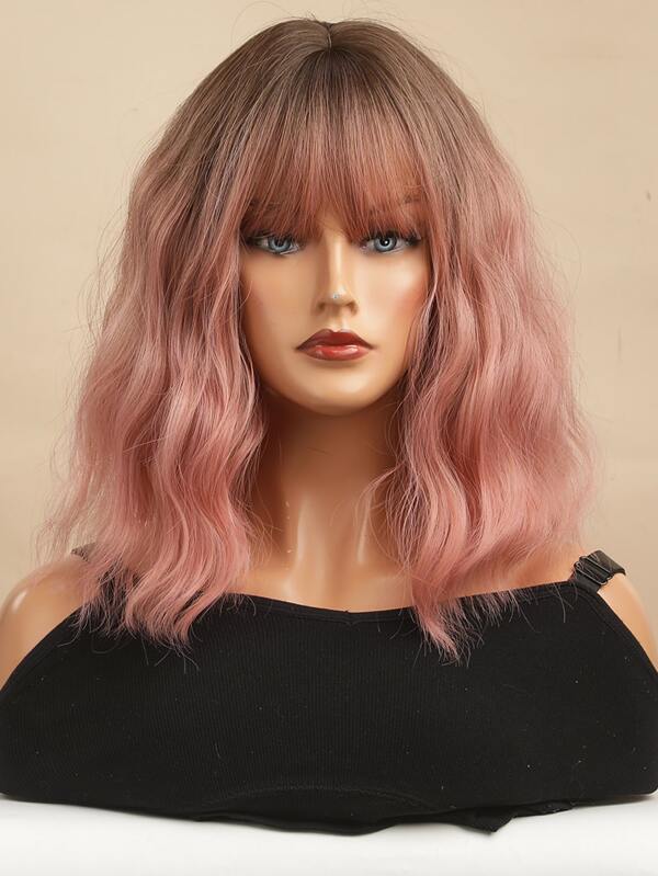 HAIRCUBE 12 Inch Multi-Color Wavy Curly Wigs Pink Hair Beautiful pretty ...