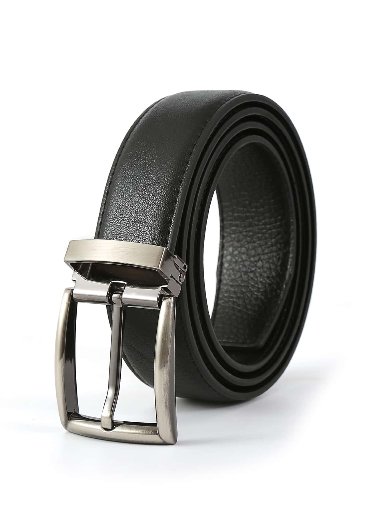 Men Litchi Embossed Square Buckle Belt | SHEIN USA