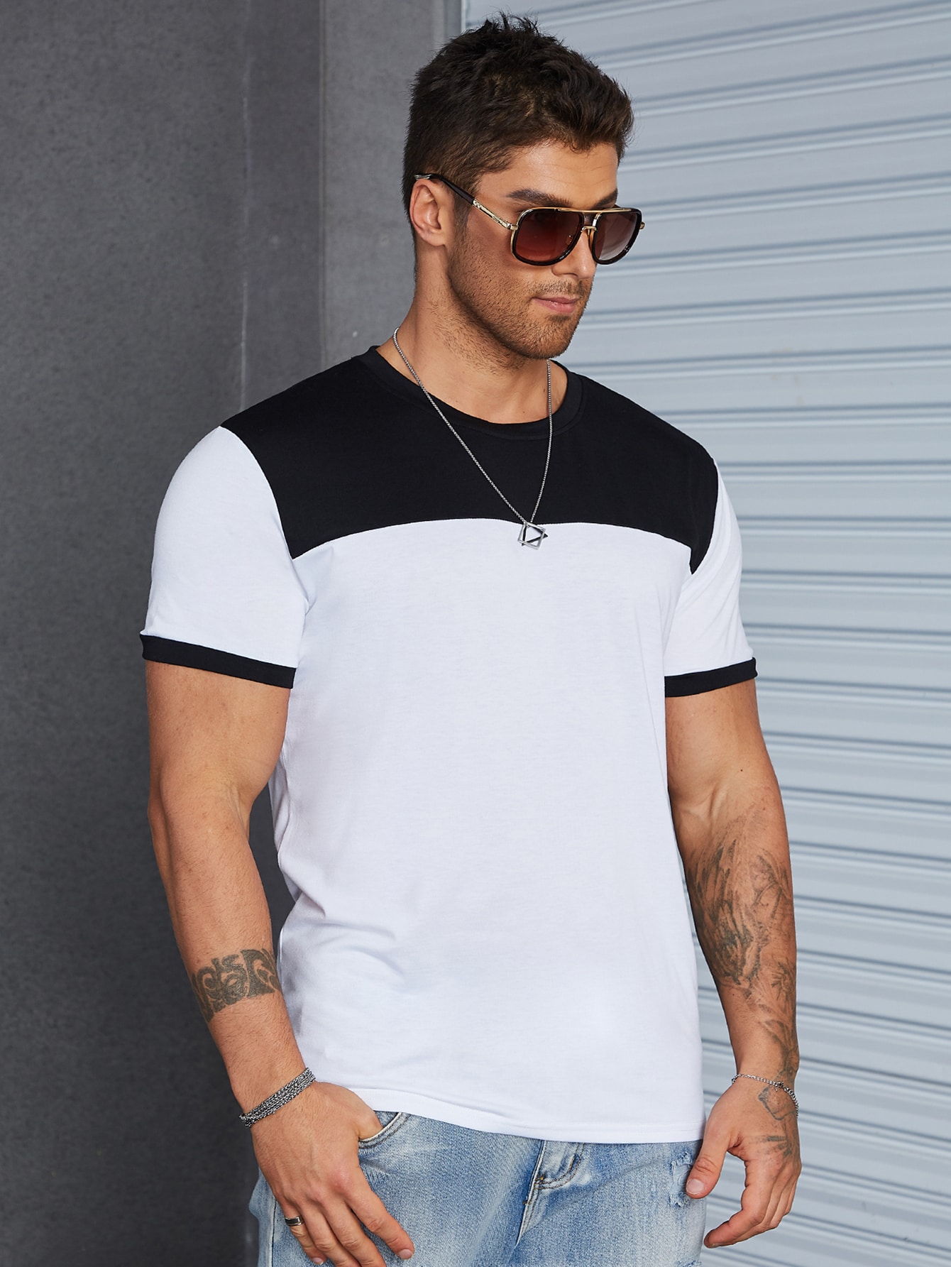 Men Two Tone Tee | SHEIN USA