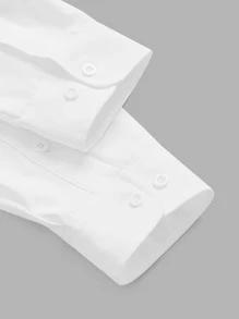 Manfinity VCAY Men's Loose Fit Solid Color Button Up Shirt With Tie ...