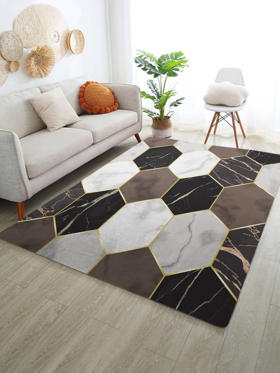 Loop Pile Geometric Pattern Carpet | SHEIN USA