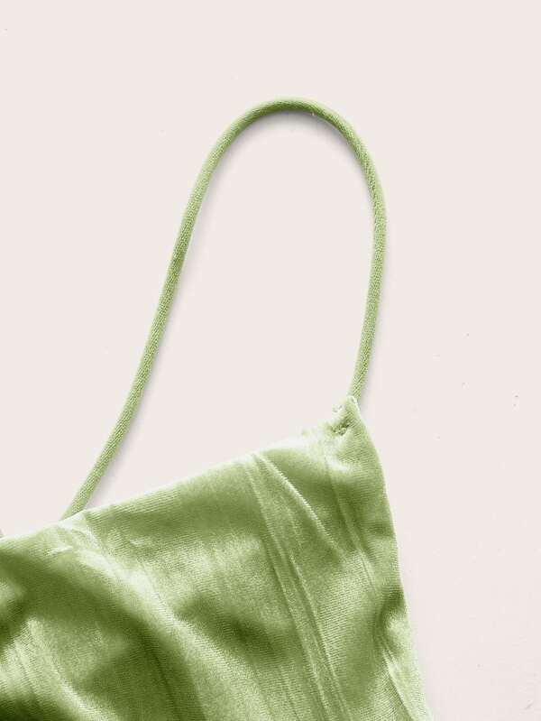 SHEIN ICON Criss Cross Backless Velvet Cami Top | SHEIN USA