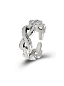 Chain Design Silver Cuff Ring | SHEIN USA