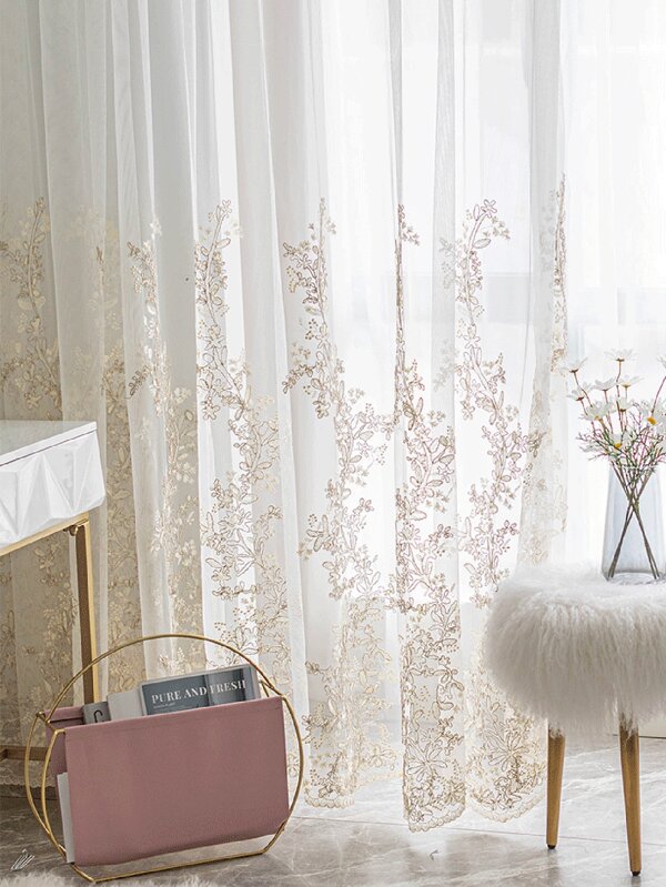 Floral Embroidered Single Panel Sheer Curtain | SHEIN USA