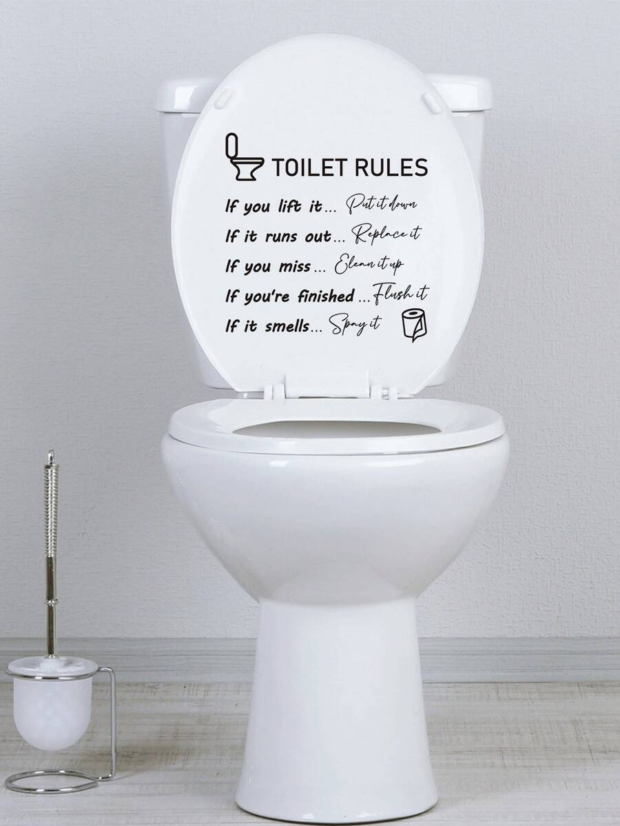 1pc Toilet Decorative Sticker Transparent Self-Adhesive Waterproof ...