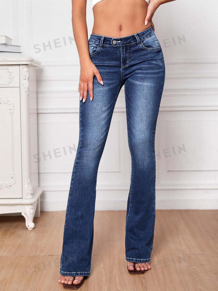 SHEIN Tall Slant Pocket Flare Leg Jeans | SHEIN UK