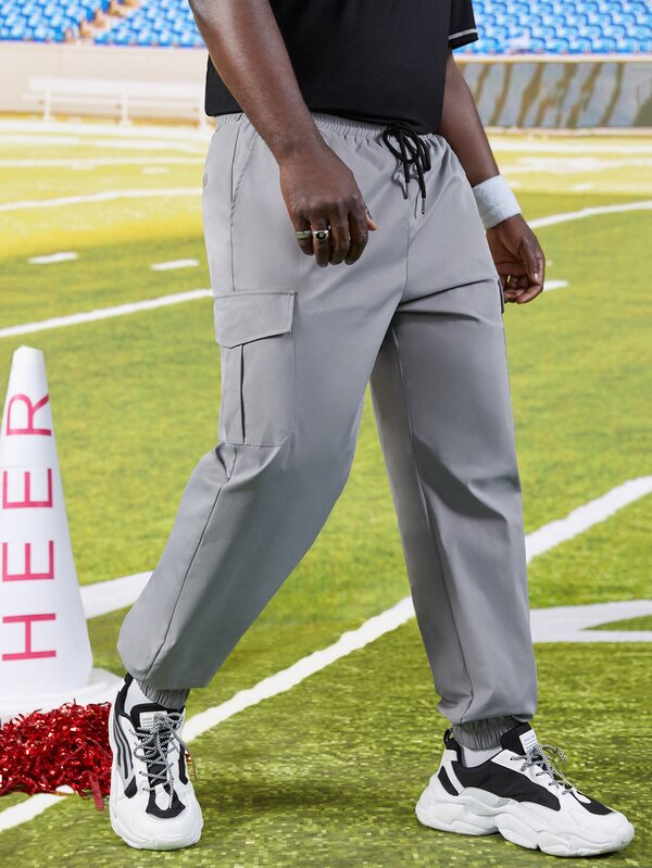 SHEIN Extended Sizes Men Drawstring Waist Cargo Pants | SHEIN USA