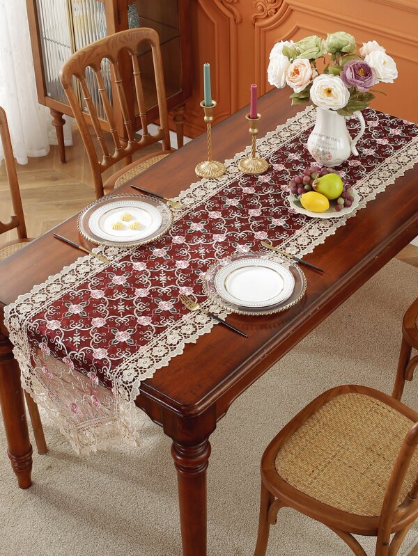 Floral Embroidery Table Runner | SHEIN USA