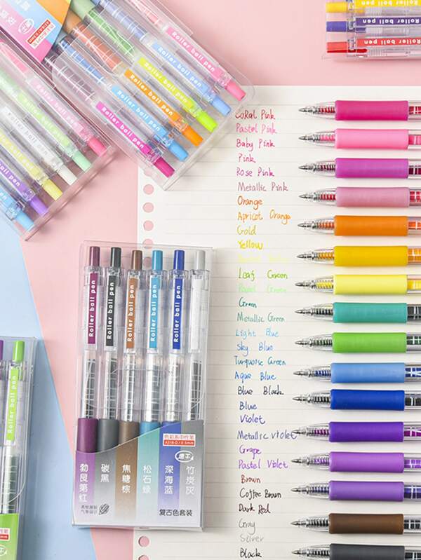 12pcs Mixed Color Random Ballpoint Pen | SHEIN USA