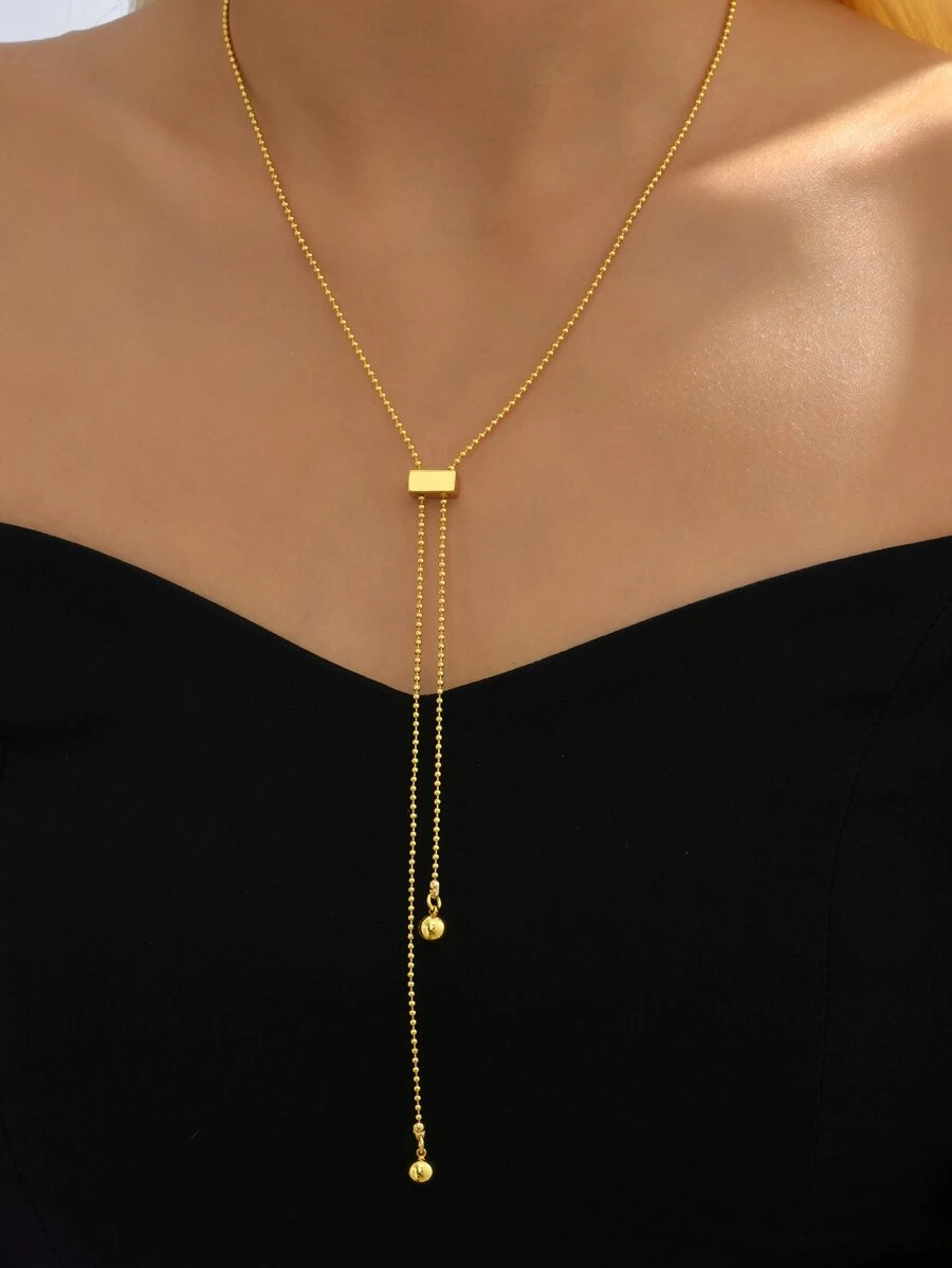 Bead Decor Y Lariat Necklace | SHEIN USA
