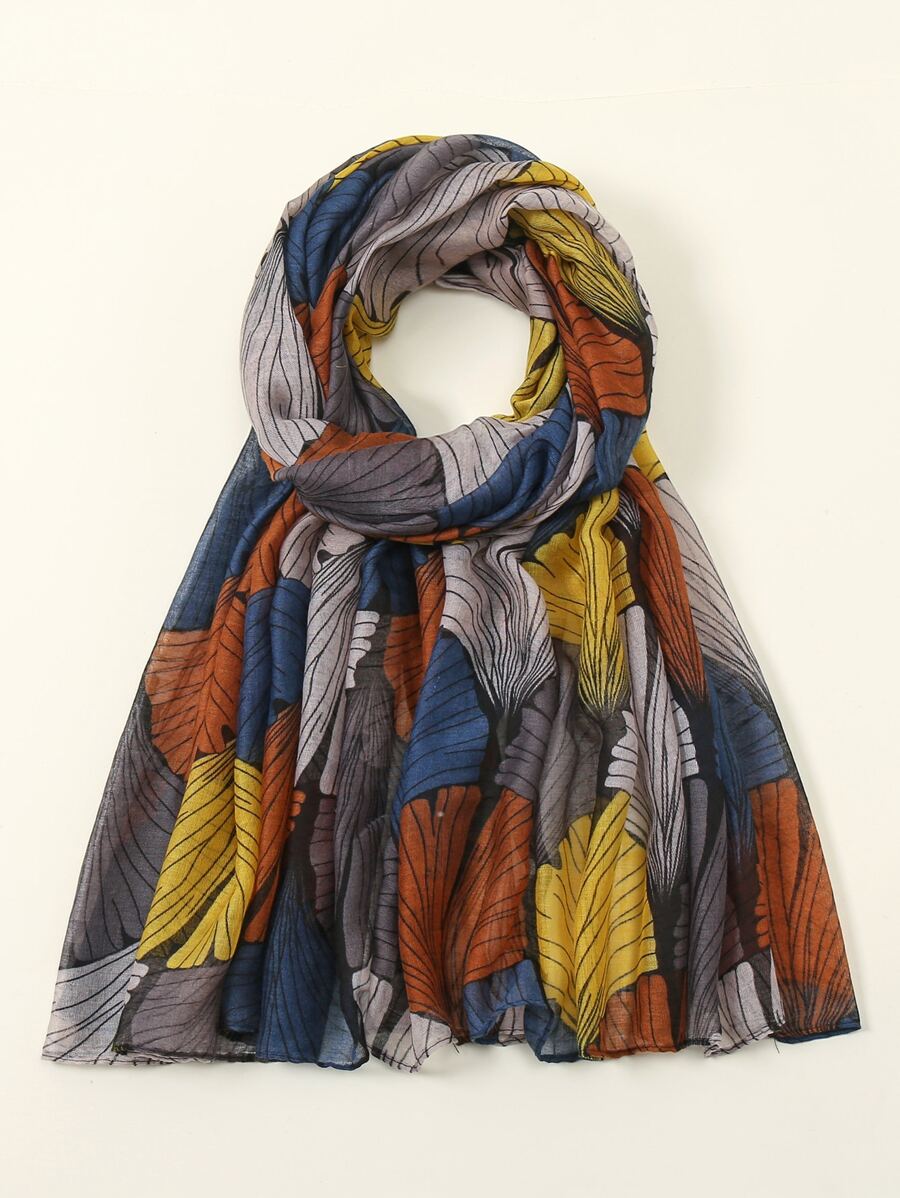 Ginkgo Biloba Pattern Scarf | SHEIN USA