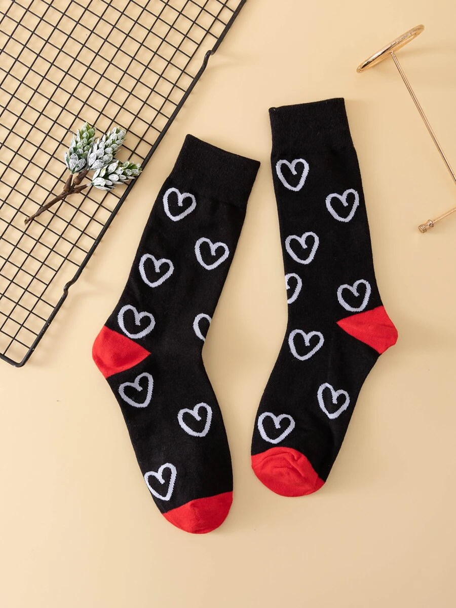 Heart Pattern Crew Socks | SHEIN USA