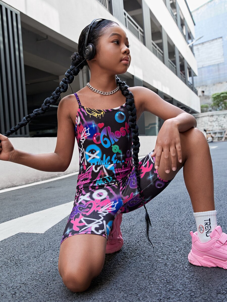SHEIN Mono unitard sin mangas y con tirantes finos para niñas ...