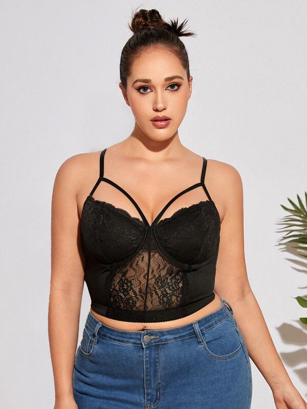 Plus Floral Lace Underwire Bra Shein Usa