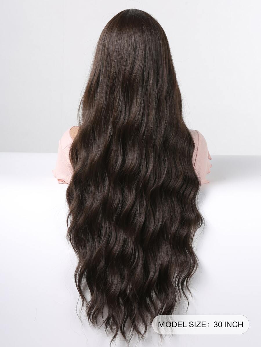 Brown 30 inch Extra Long Curly Wig With Bangs Brown Wigs for Women ...