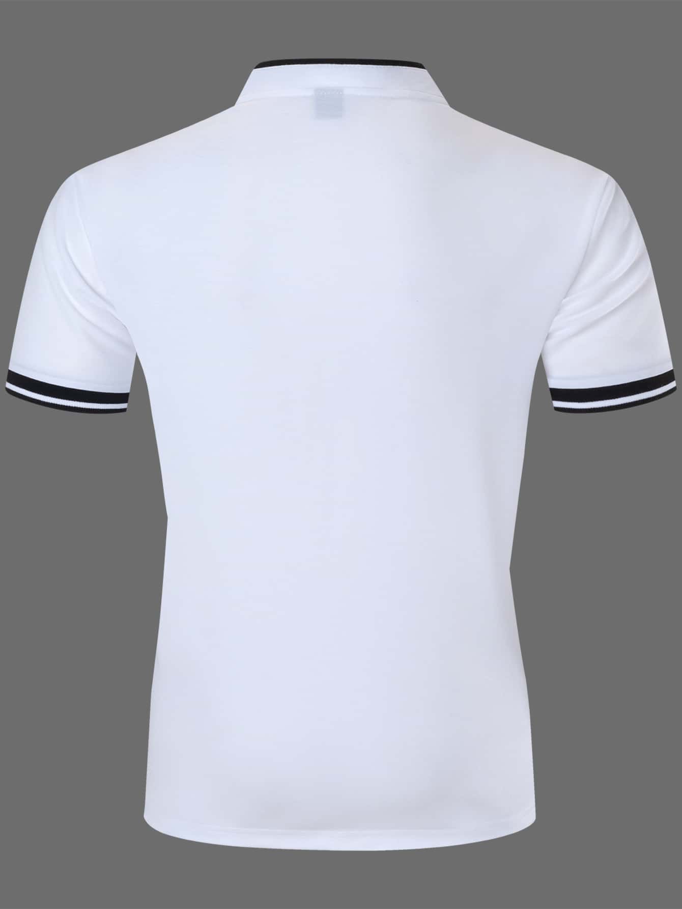 Manfinity Homme Hombres Camisa polo con estampado de corona ribete en ...