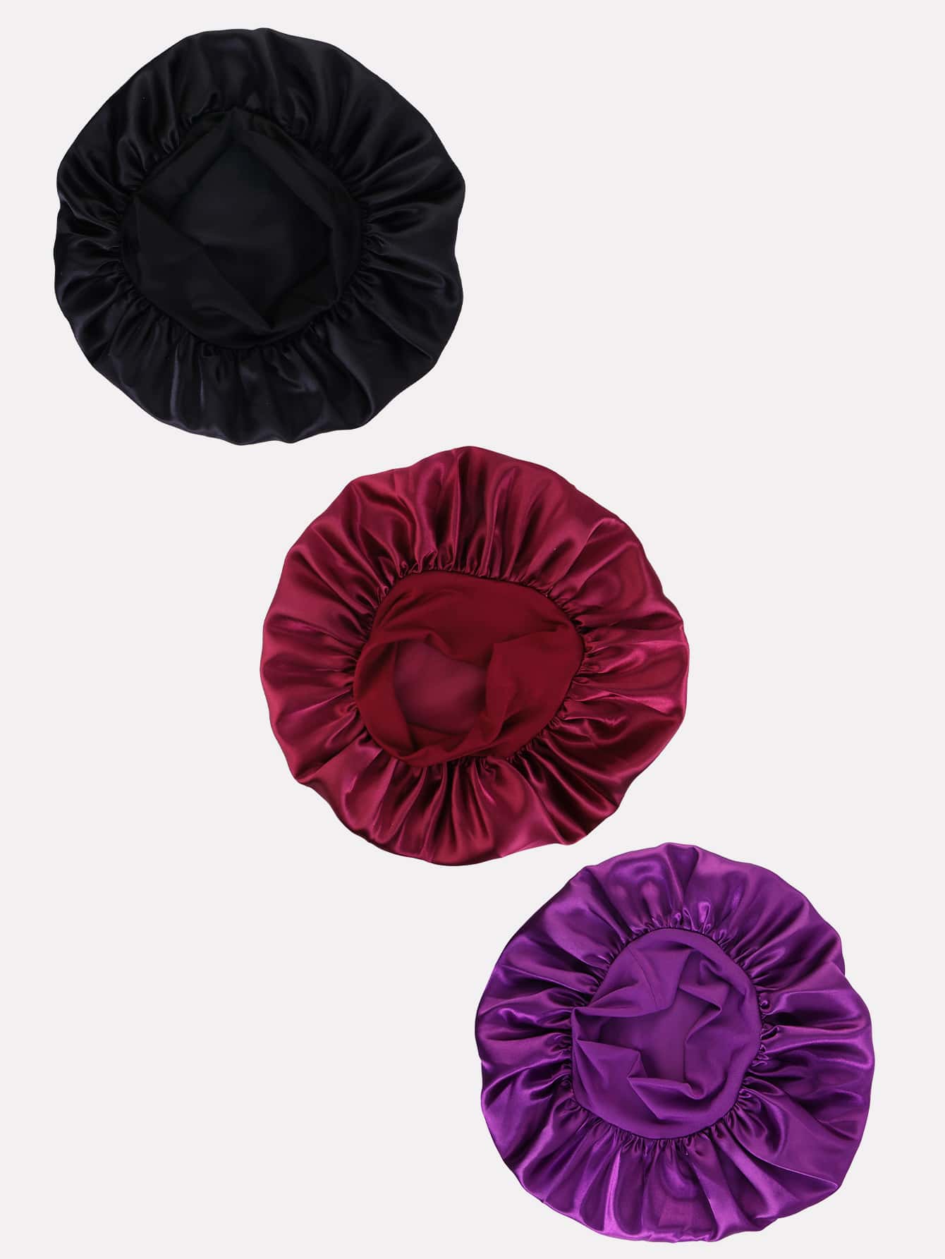 3pcs Solid Hair Bonnet | SHEIN UK